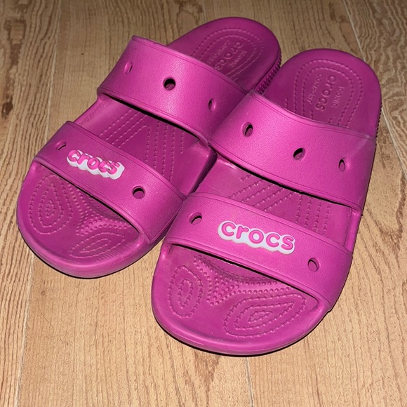 CROCS | Shoes | Crocs Womens Classic Double Strap Sandals Hot Pink ...